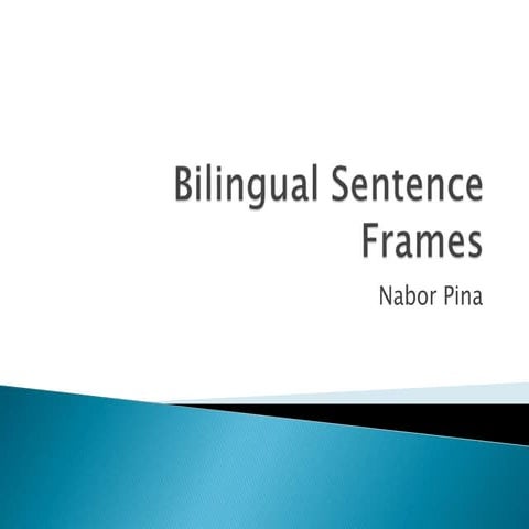 Bilingual Sentence Frames | PPTX