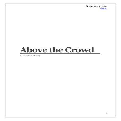 Bill gurleys-above-the-crowd-compilation (1) | PDF