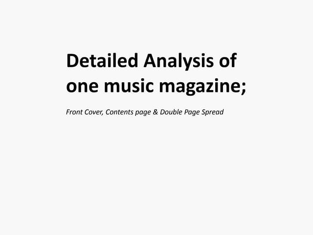Analysis of Music Magazine Contents Page | PPT