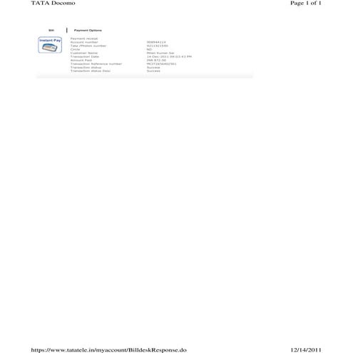 Billdesk response | PDF