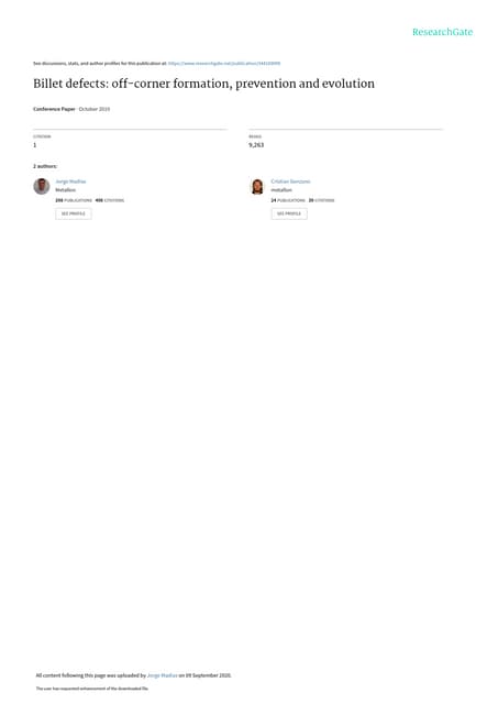 Billet defects | PDF