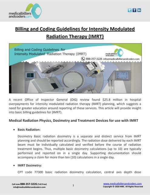 Coding for Treatment Devices in Radiation Oncology | PPTX | Medical Health