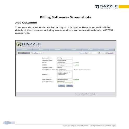 Billing software dazzle technolab pvt ltd | PDF