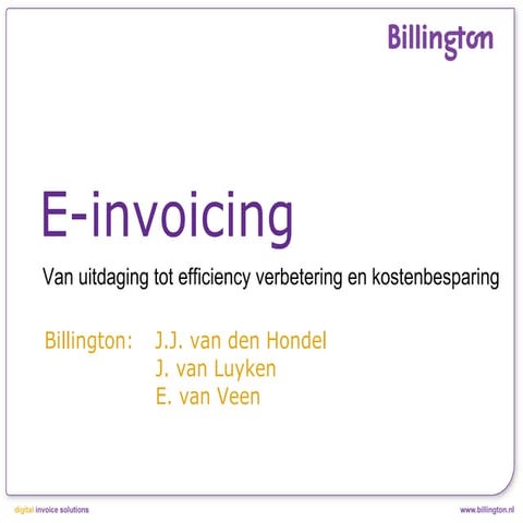 Elektronisch faktureren voor het onderwijs | PPT