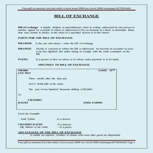 Bill of exchange | PDF