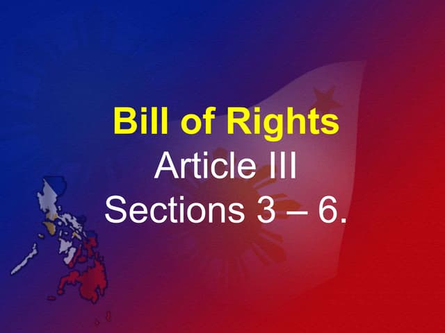 Summary Bill or RIGHTS Article 3 Section 1-22 | PDF