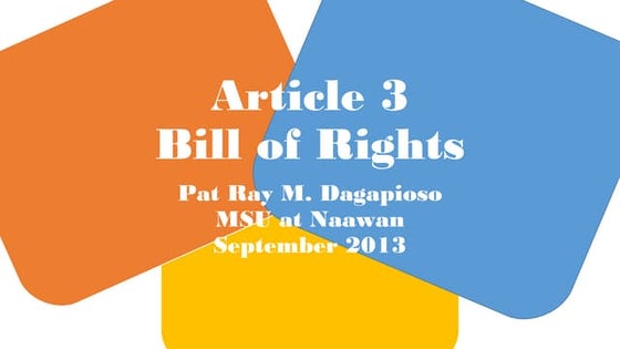 Summary Bill or RIGHTS Article 3 Section 1-22 | PDF | Law