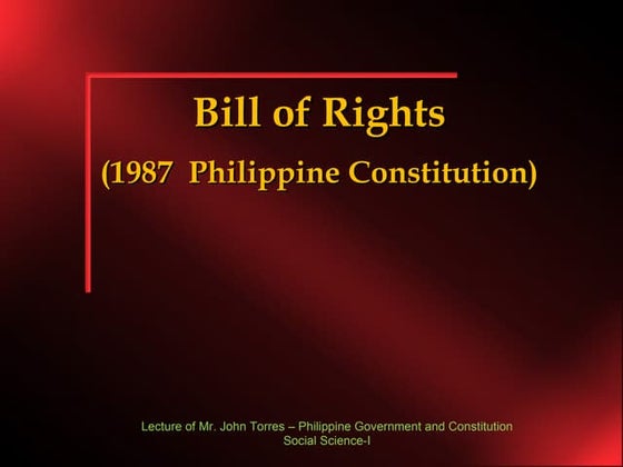 Philippines bill of rights | PPT