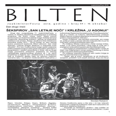 11. JoakimInterFest Bilten 3 | PDF