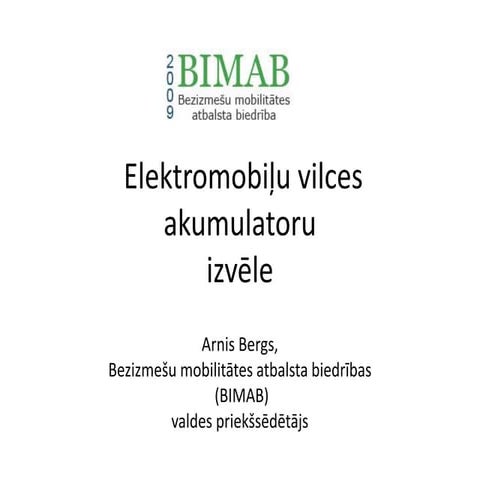 Elektromobiļu vilces akumulatoru izvēle | PDF