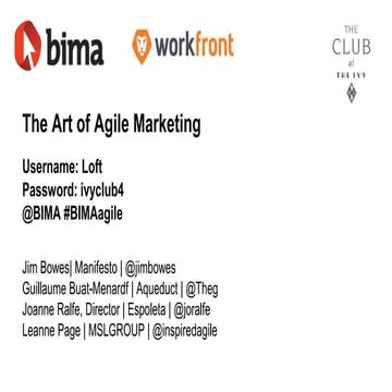 BIMA Breakfast Briefing | The Art of Agile Marketing | PPTX | Marketing ...