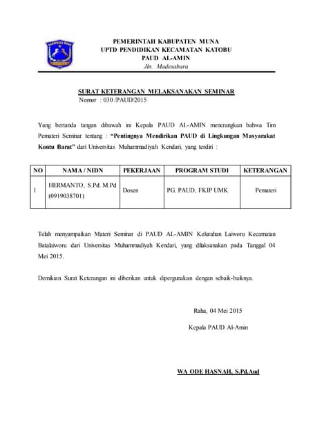 Contoh Surat Jemputan YB | DOC