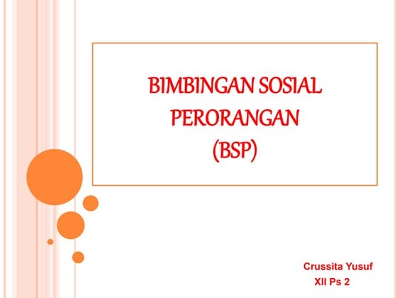 Bimbingan sosial perorangan | PPTX