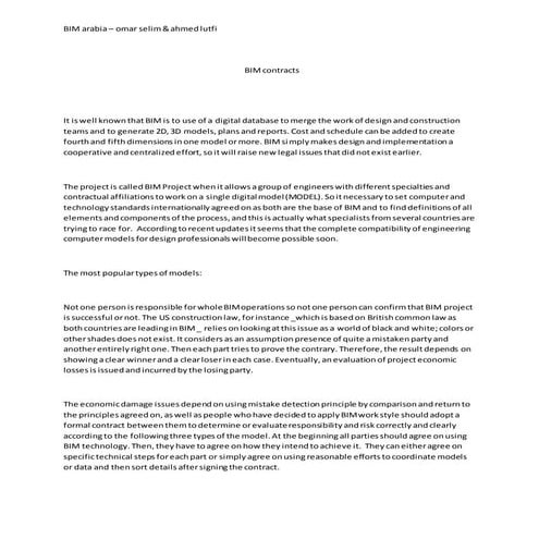Bim contracts | DOCX