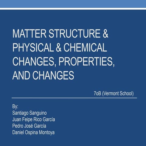 Matter Structure & Chemical & Physical changes, properties, and ...