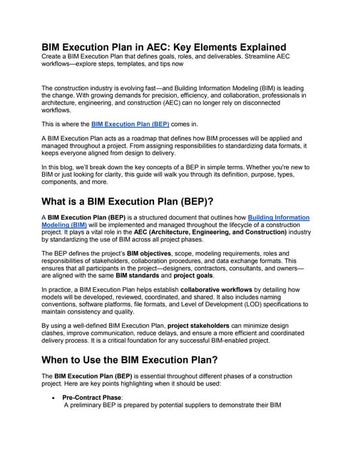 BIM execution plan | PPTX