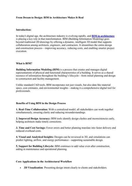 Building information modeling | PPTX