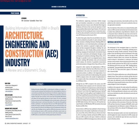 Bim In Brazils Architecture Engineering And Construction Aec Industry A Review And