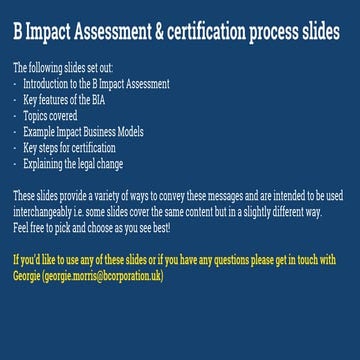 B impact assessment and certification | PDF