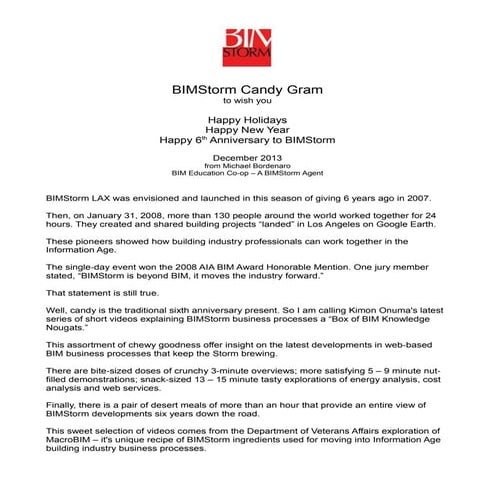 BIMStorm CandyGram | PDF