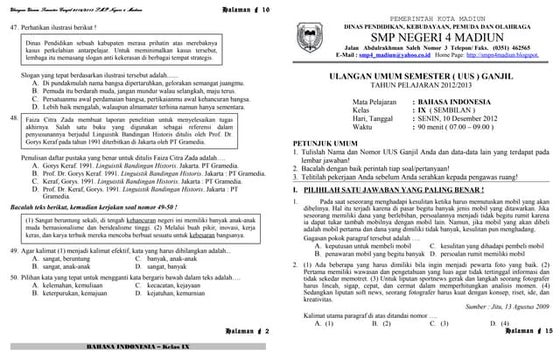Soal semester gasal 2012 | PDF