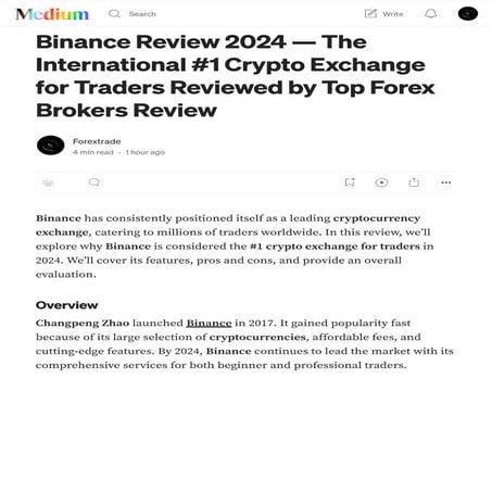Binance Review 2024 — The International #1 Crypto Exchange for Traders | PDF