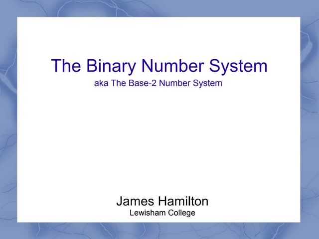 Math1003 1.6 - Binary Number System