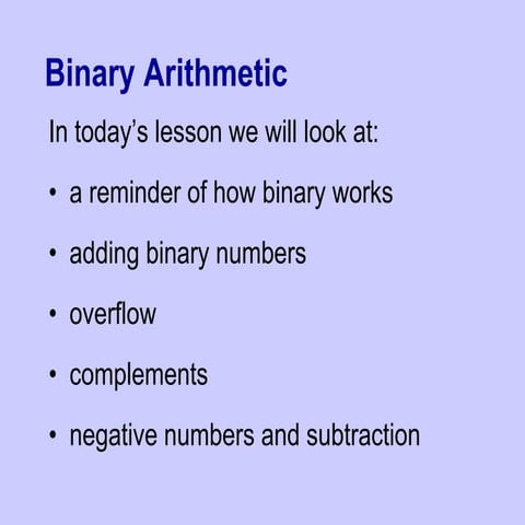 Binary Arithmetic And Algebra Basicsppsx 