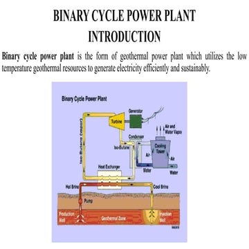 introduction to binary cycle for engineering power plants | PPTX