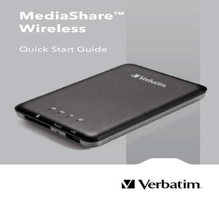 Verbatim MediaShare Wireless Guida Veloce | PDF