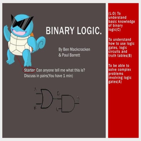 Binary logic | PPTX
