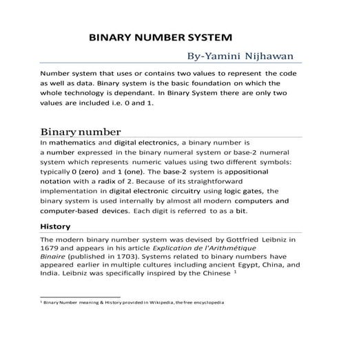 Binary number system | DOCX