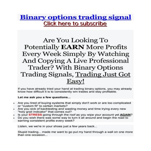 Binary option trading signal | PDF