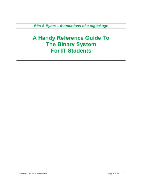 BINARY NUMBER SYSTEM | PPT