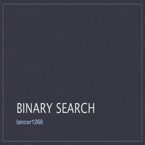 Binary search | PPT