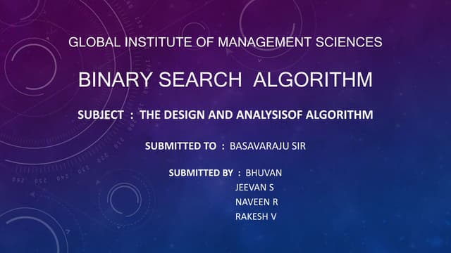 Binary Search Algorithm Pptx