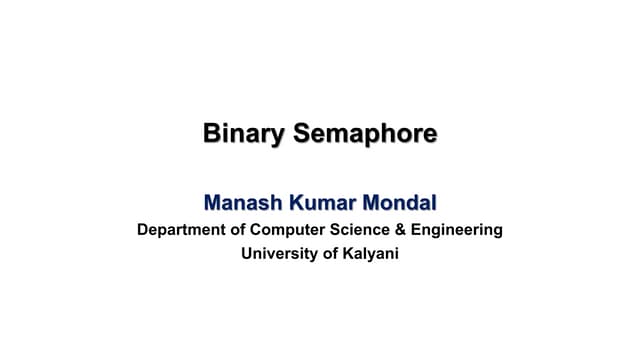 Binary Semaphore Pptx Programming Languages Computing 7575