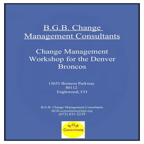 Change Management Workshop | PDF
