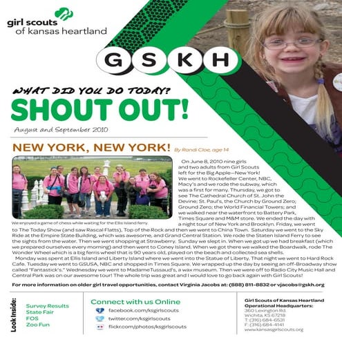 Aug.-Sept. 2010 Shout Out Newsletter | PDF