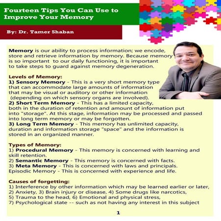 14 Tips you can use to improve your memory | PDF