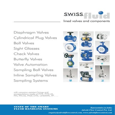 Swiss Fluid PTFE & Elastomer Lined Butterfly Valve, Plug Valve ...