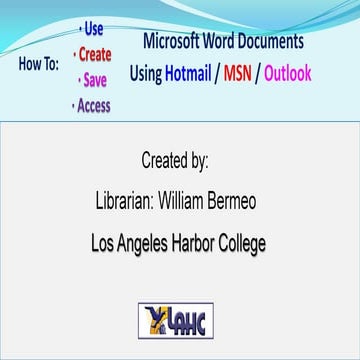Using Microsoft Word in the cloud with a Hotmail account | PDF