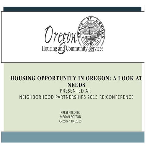 Housing Opportunity in Oregon: A look at needs | PDF