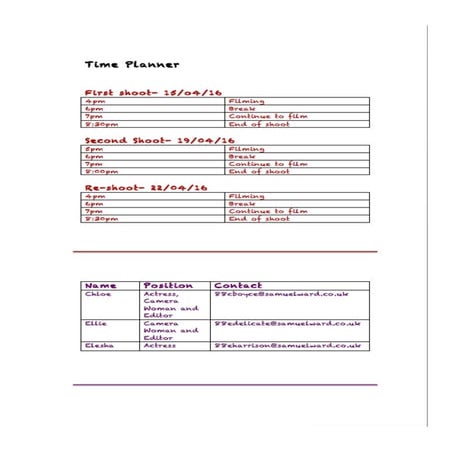Time Planner | PDF