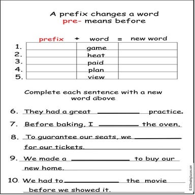 Prefix Pre Worksheet Prefixes Worksheet (teacher Made) Twinkl