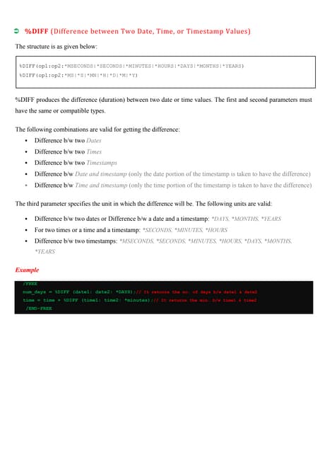 as400 built in function-list | DOCX | Programming Languages | Computing