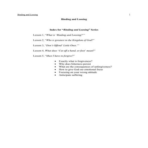 Binding and Loosing | PDF