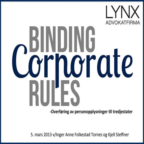 Binding corporate rules | PDF