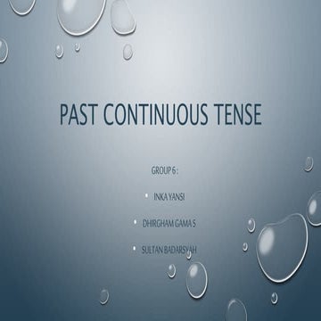 Project English Past Continuous Tense | PPTX