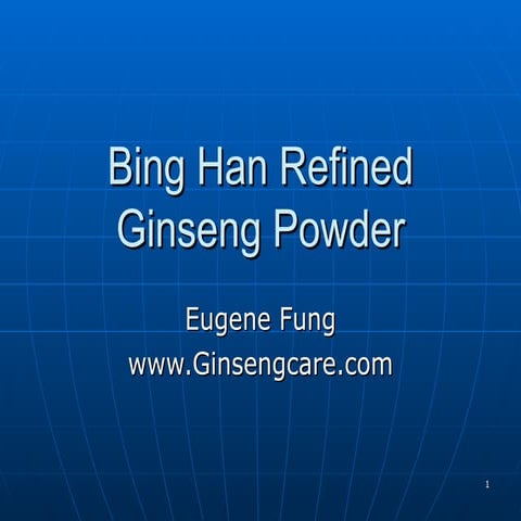 Bing Han Refined Ginseng Powder Taste And Feel The Difference | PPT